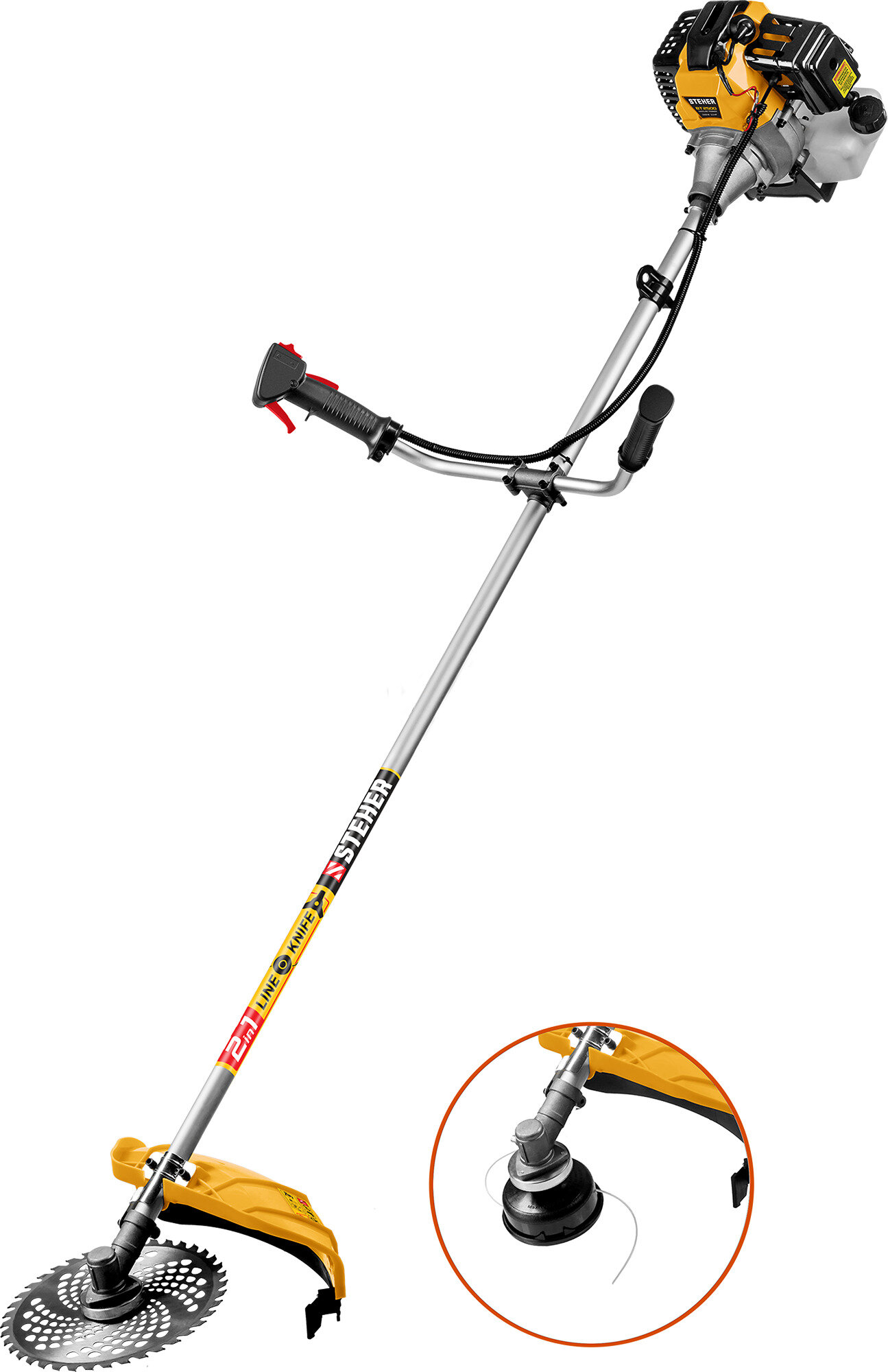 Бензокоса STEHER BT-2500, 2.5 кВт / 3.3 л. с, 52 см3
