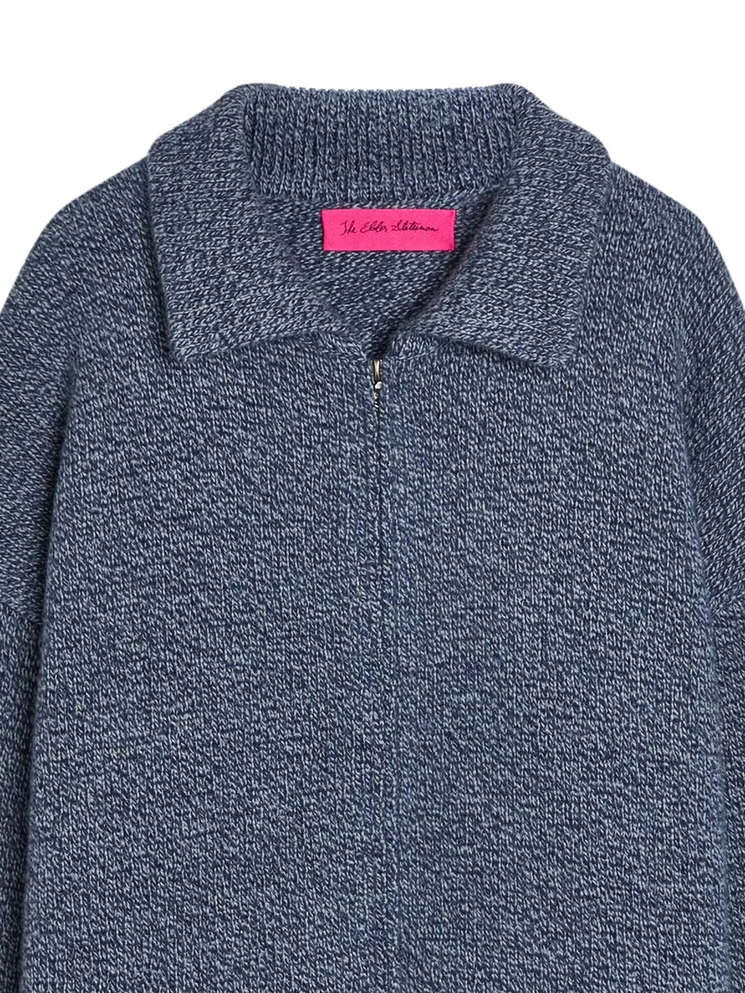 Куртка The Elder Statesman Marl-knit zip-up jacket, размер M, blue — фото 1