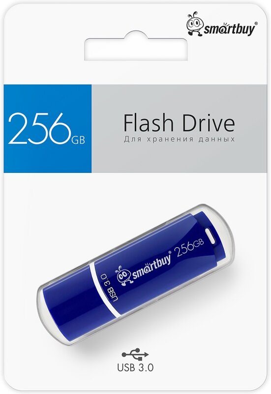 Устройство USB Flash Drive 256Gb Smartbuy SB256GbCRW-Bl Crown Blue USB 3.0