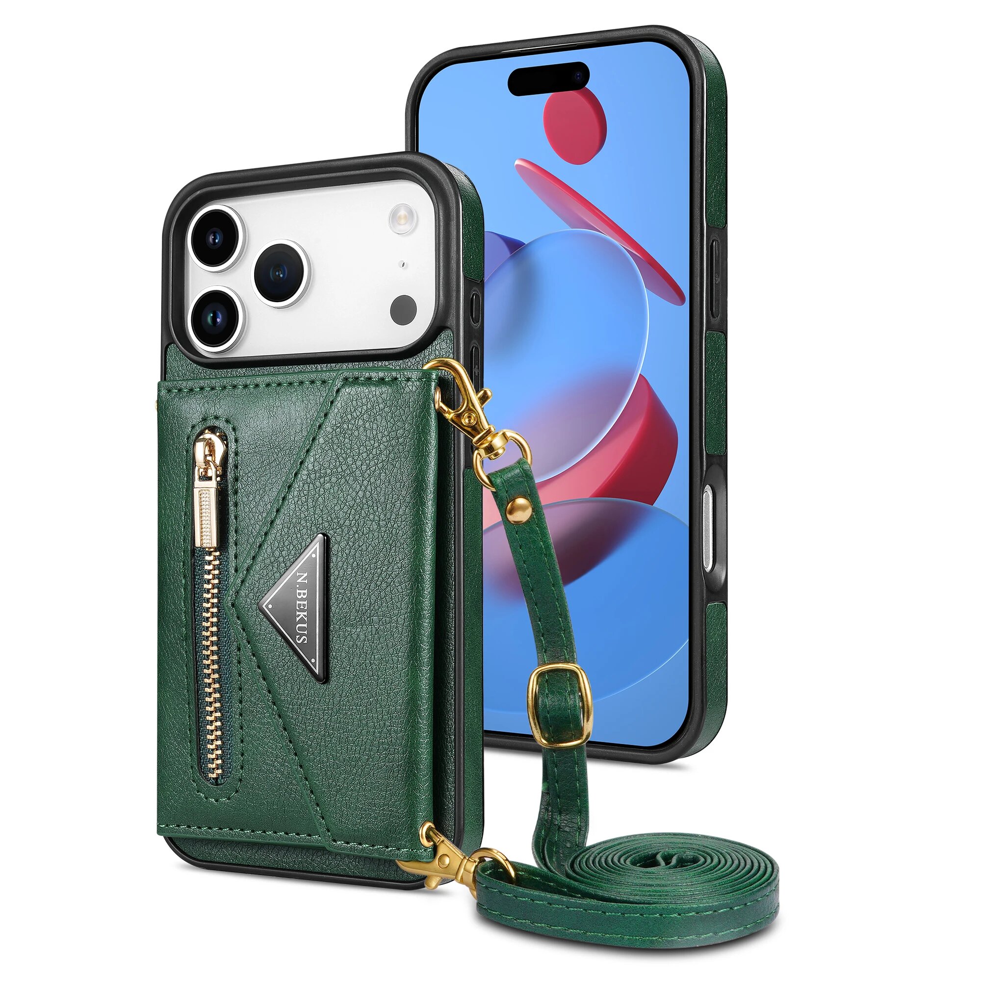 Чехол-кошелек со шнурком для iphone Air 17 Pro Max 16 Plus 15 Айфон 13 Про Макс, Зеленый, зеленый