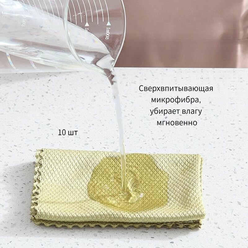 Полотенце кухонное из микрофибры, без разводов, впитывающее, быстросохнущее, мягкое, для дома и кухни