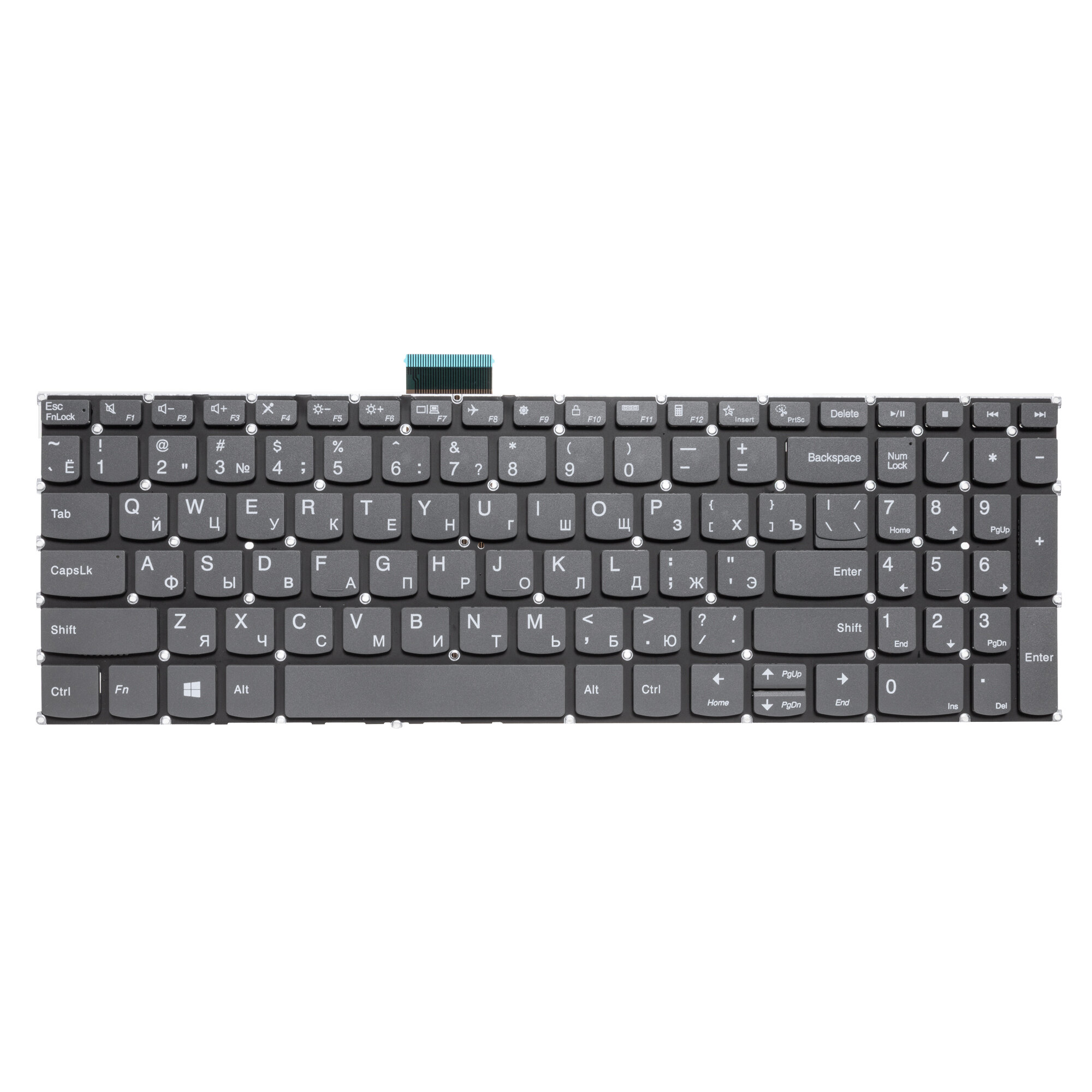 Клавиатура для ноутбука Lenovo IdeaPad Slim 3 15AMN8 / Lenovo IdeaPad Slim 3 15ABR8 / Lenovo IdeaPad 3 15IAU7 / Lenovo IdeaPad Slim 3 15IRU8 / Lenovo IdeaPad 3 15ITL6 - серая