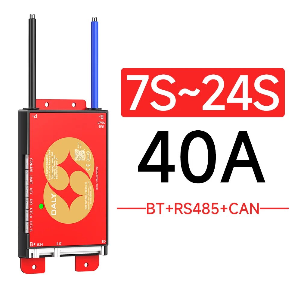 Активный балансир Daly Smart BMS 4s 8s 12s 16s 20s 24s 40A 60A WIFI Bluetooth RS485 CANBUS