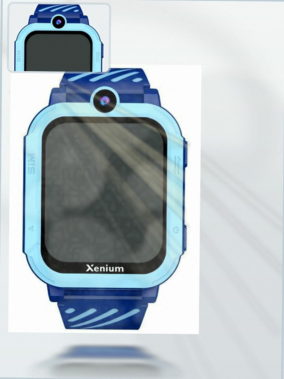 Детские смарт часы XENIUM 1.83" IPS 240 280 с камерой 0.3 МП, синие, IP67