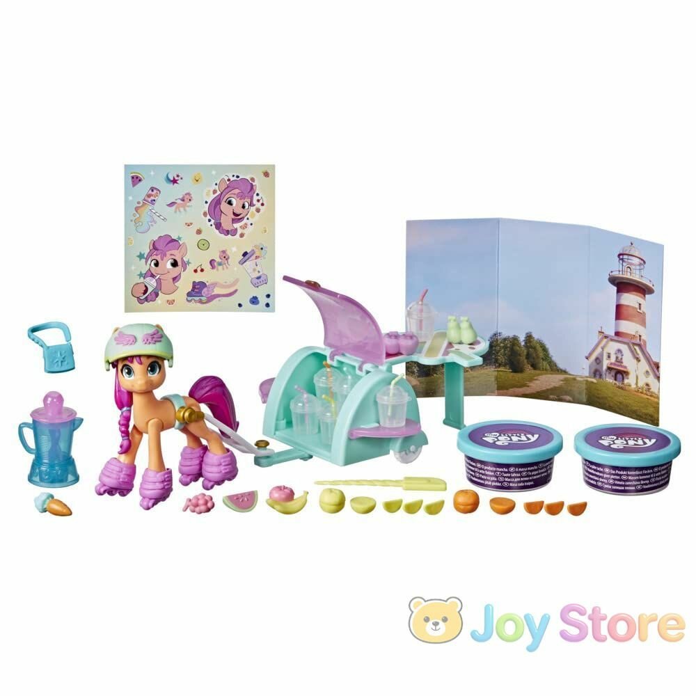Hasbro Izzy Moonbow / Sunny Starscout / Игрушка для создания животных с сюжетными сценами из фильмов нового поколения с 25 аксессуарами и 3-дюймовым пони