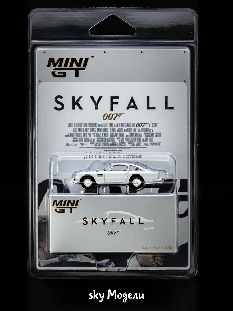 Машинка MINI GT 1:64 #913 Aston Martin DB5 Skyfall, 7 см, Белый