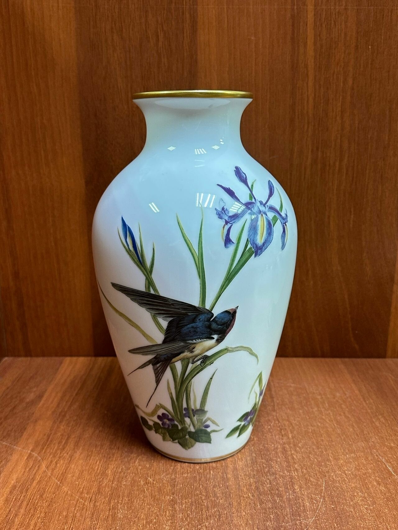 Ваза "Птицы" The Meadowland Bird 1980 год Franklin Porcelain США Высота 29 см