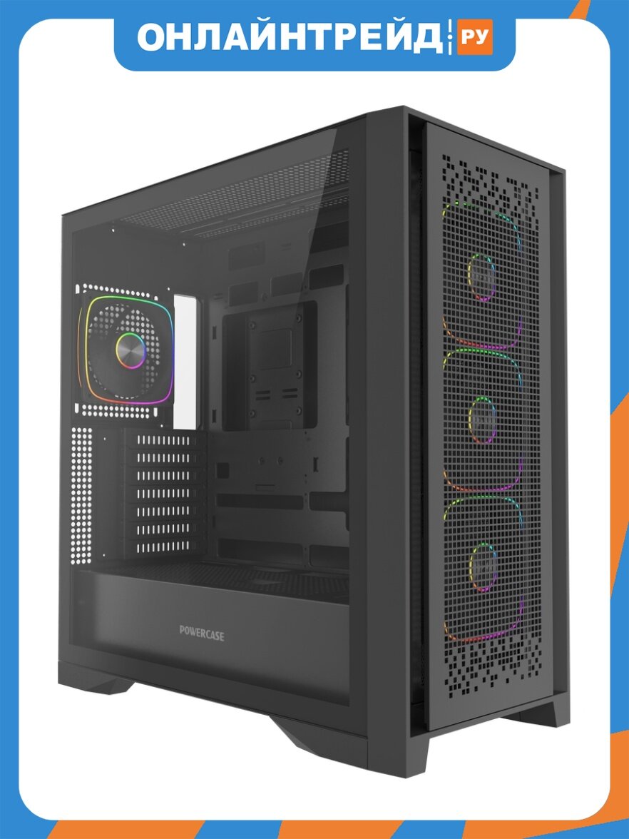 Корпус Powercase ByteFlow Pro ARGB, чёрный