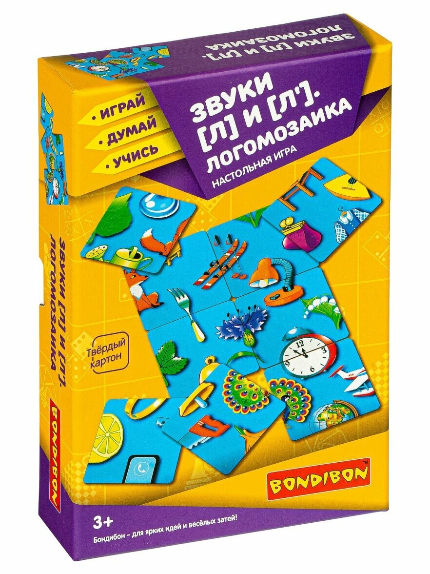 Настольная игра Bondibon ВВ3917 Играй Думай Учись. Логомозаика. Звуки [Л] и [Л']