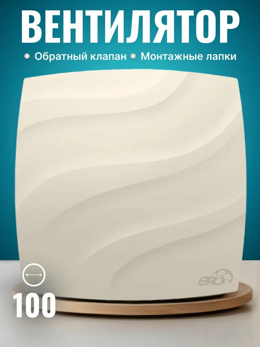 Вентилятор вытяжной 100 мм с клапаном для ванной и туалета
