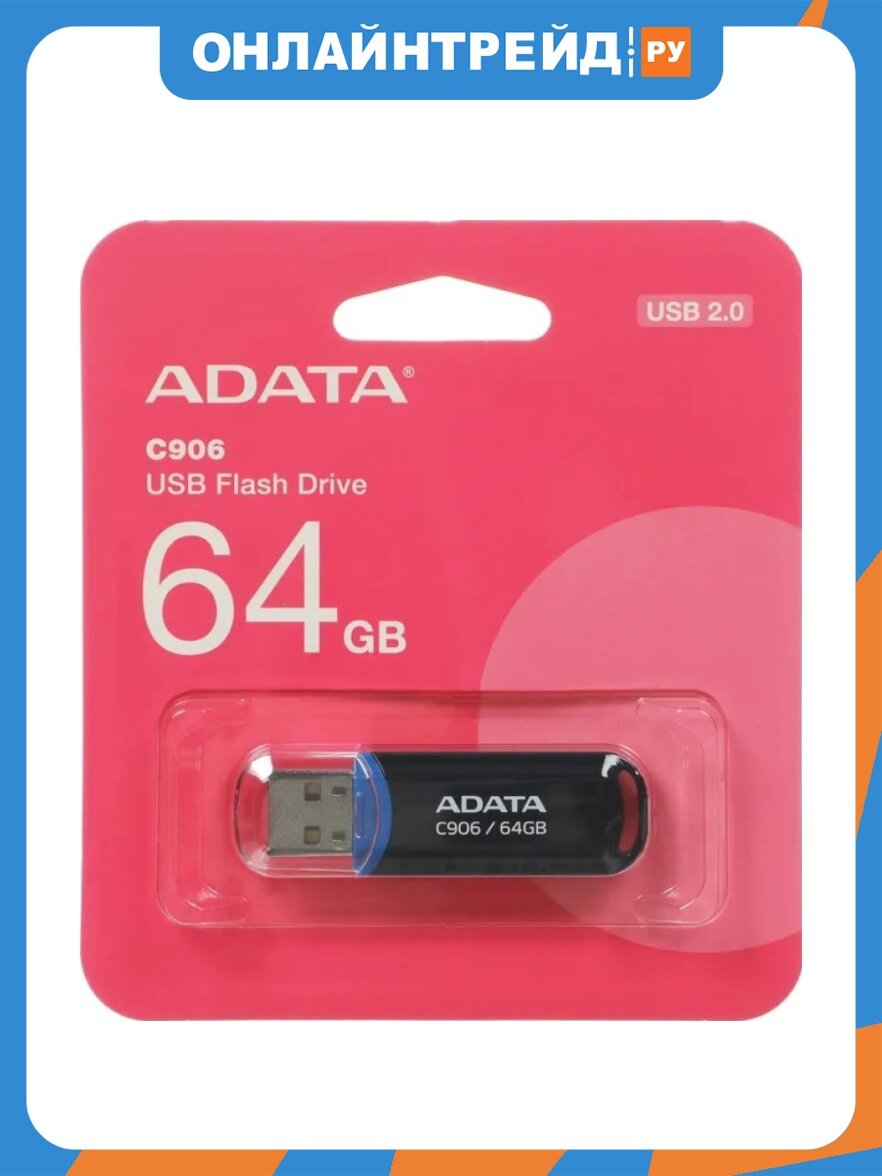USB флешка Adata 64Gb C906 black USB 2.0