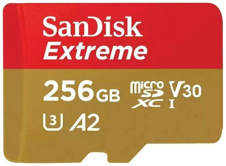 Micro SDXC карта памяти Sandisk Extreme 256GB 190MB/s UHS-I SDSQXAV-256G-GN6MN