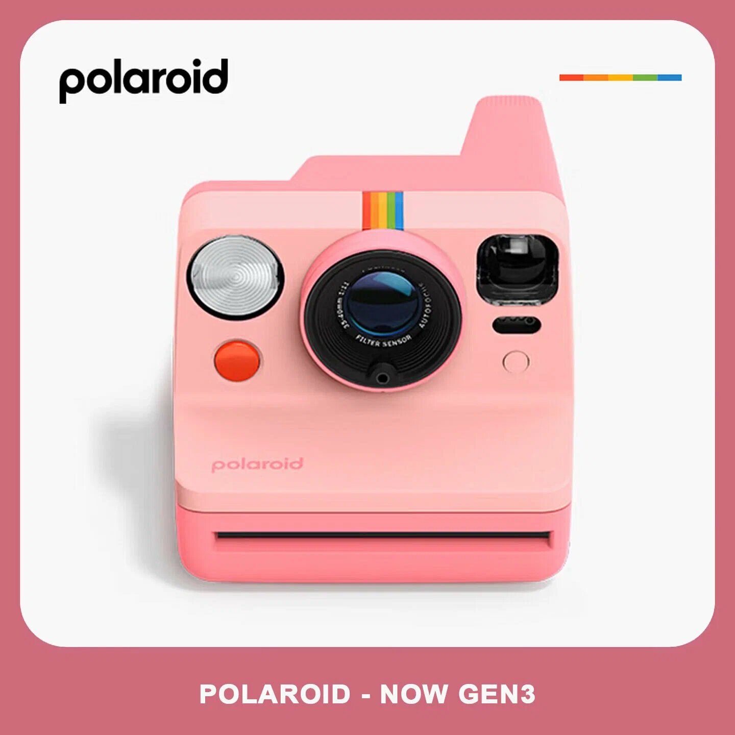 Фотоаппарат моментальной печати Polaroid Now Generation 3 - корал ред - Peach pink