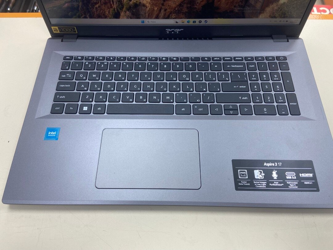 Ноутбук Acer; CPU: N100, GPU: HD Graphics, RAM: 8 Гб, SSD: 500 Гб, Б/У, Уценка