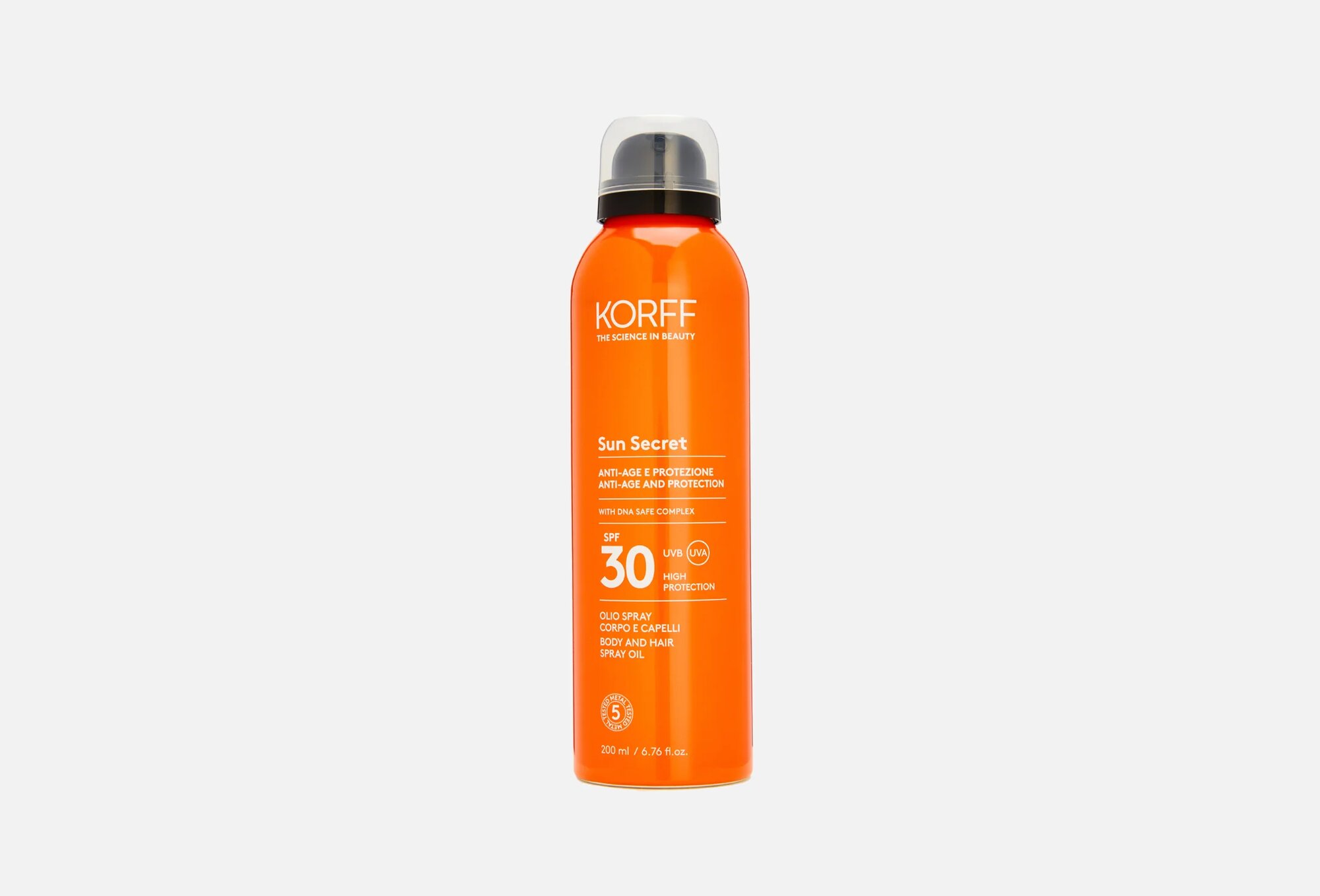 KORFF Солнцезащитное масло-спрей для тела и волос KORFF "Sun Secret BODY AND HAIR SPRAY OIL" SPF 30 Солнцезащитное масло-спрей для тела и волос KORFF "Sun Secret BODY AND HAIR SPRAY OIL" SPF 30 200мл