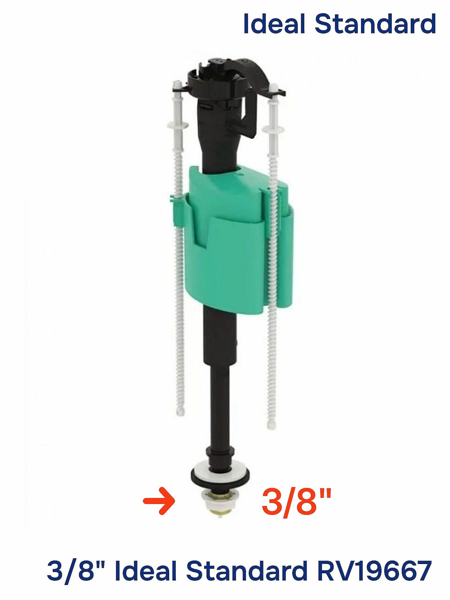 Наливной клапан для унитазов , нижняя подводка воды , 3/8" Ideal Standard RV19667 латунный штуцер