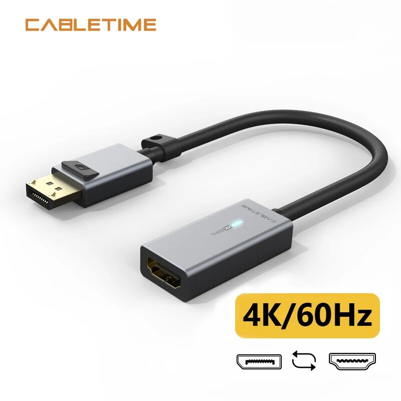 Кабель-адаптер CABLETIME DP-HDMI 4K/60Hz