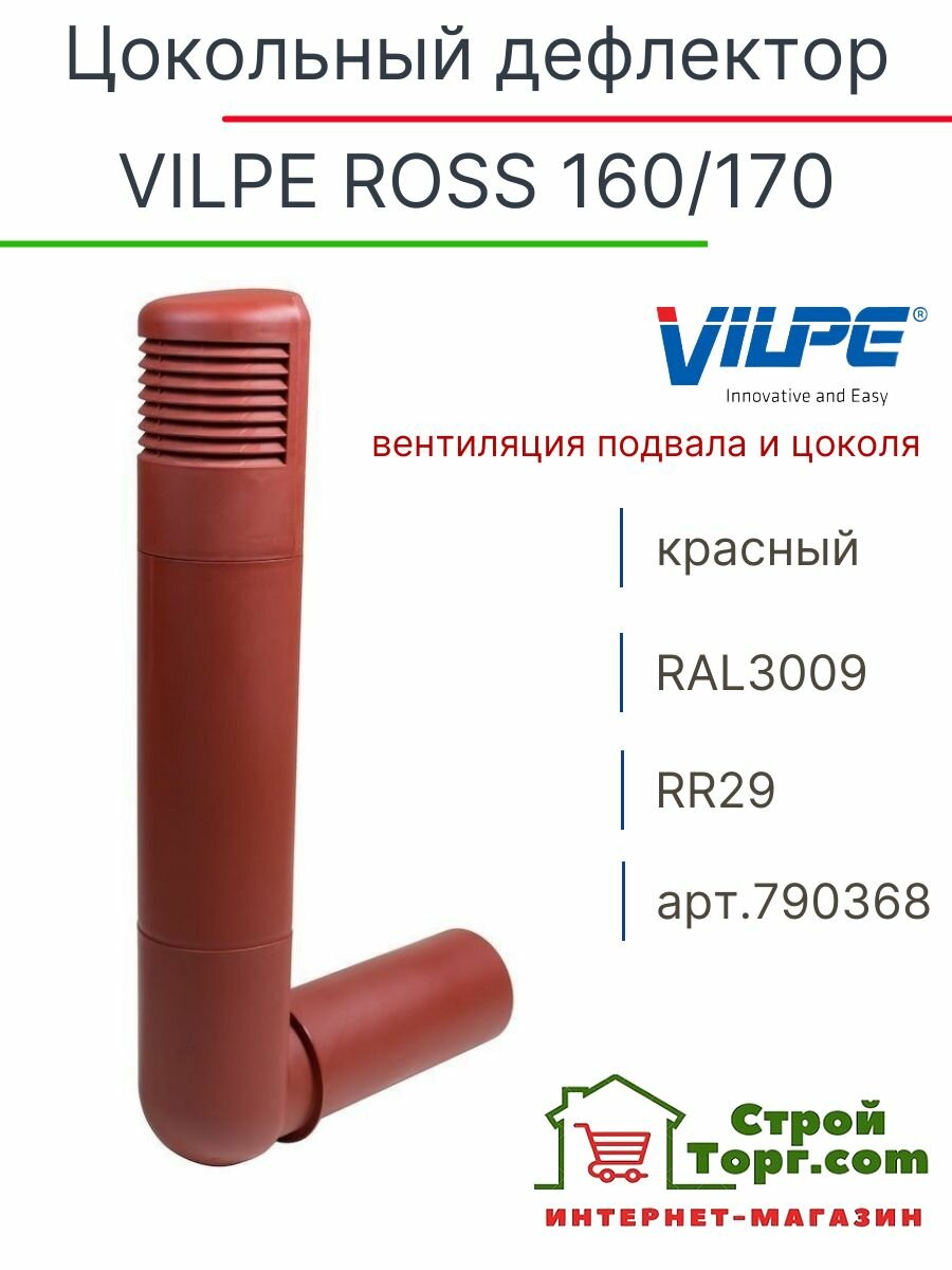 Цокольный дефлектор VILPE ROSS 160/170 красный, арт. 790368
