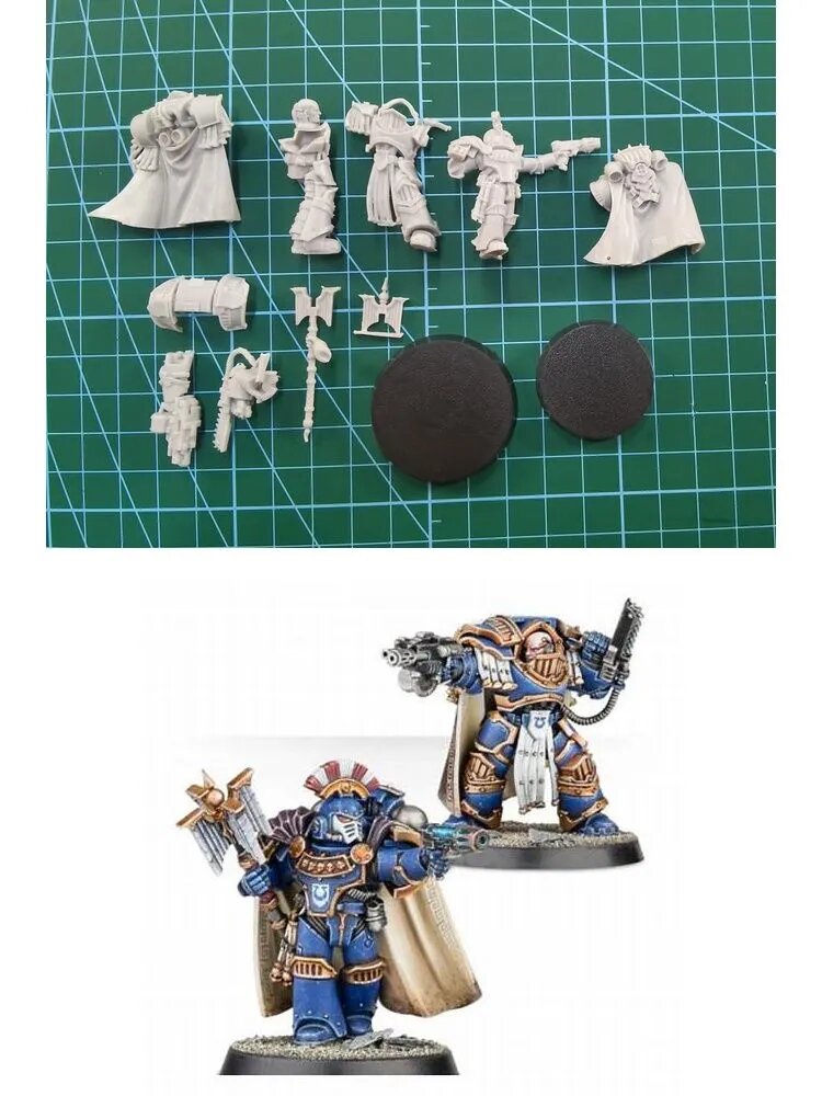 Фигура "Герои Космических Десантников 2 HQ" (Смола, Литье) warhammer 40000 миниатюры / Space Marine Heroes 2 HQ