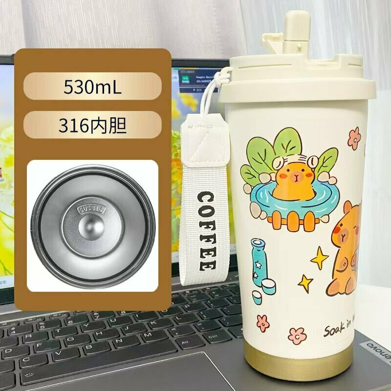 Кофейная кружка Miniso, термокружка из нержавеющей стали 316, унисекс, 500 мл.