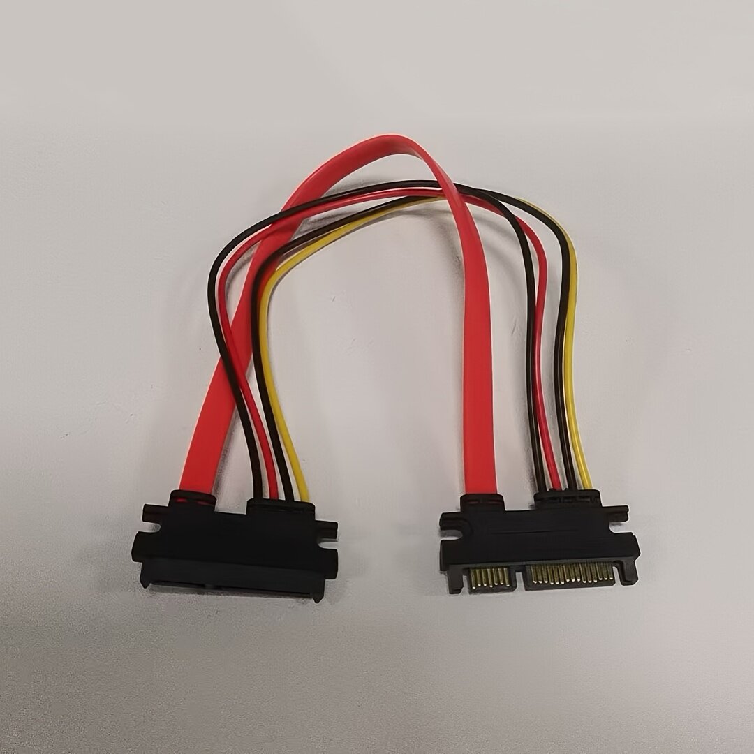 SATA кабель "папа-папа" 22-контактный (7+15 сигнальный разъем) для жесткого диска, SSD, DVD/CD-ROM, Plug & Play передача данных и питание (без внешнего питания), аксессуар для сборки ПК
