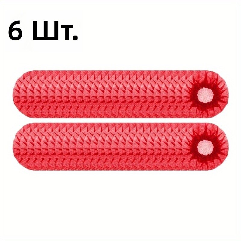 6 одноразовых микрофонных чехлов с эластичными лентами и крышкой, красный, для KTV, студии звукозаписи, караоке, сцены