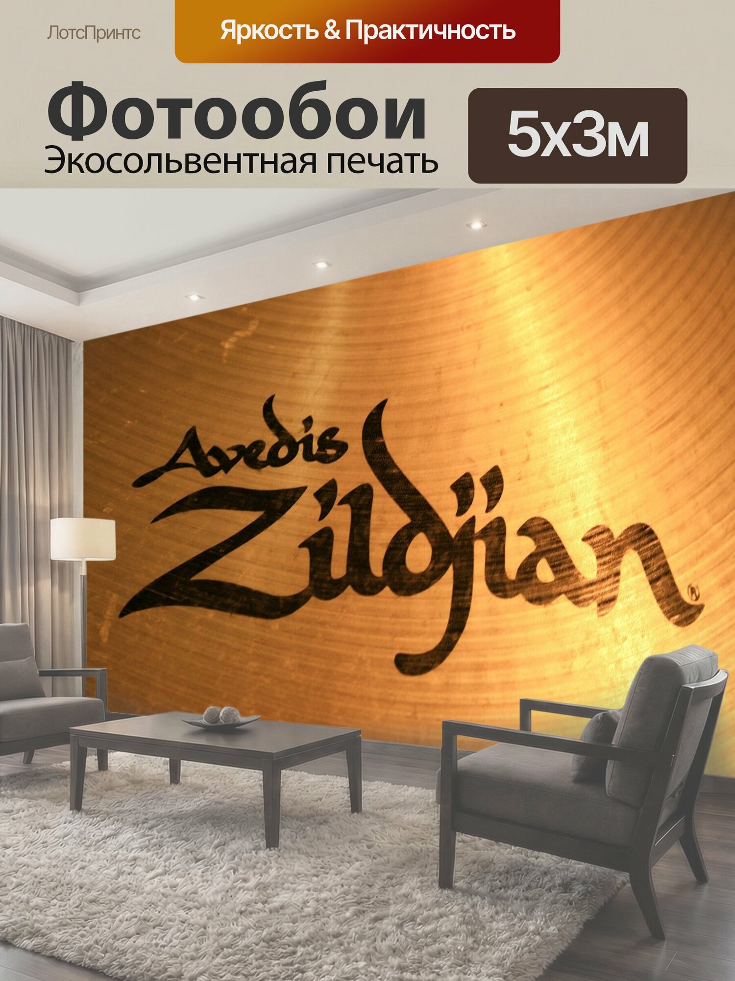 Фотообои "Zildjian avedis, крушение, тарелка" 500x300 см. экосольвентная печать