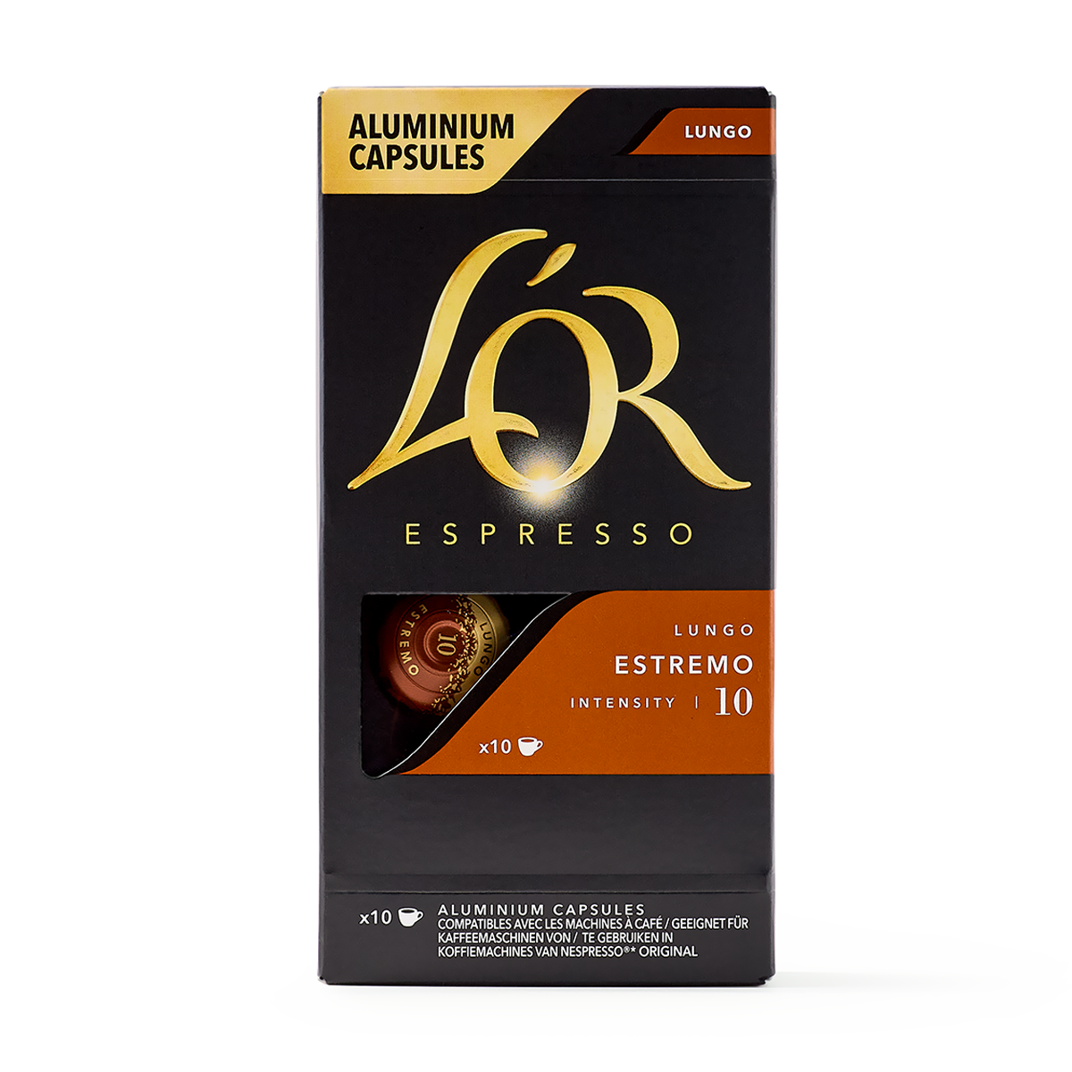 Кофе в капсулах L'OR Lungo Estremo, арабика, средняя обжарка, 10 капсул