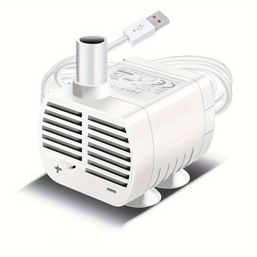 Мини USB-насос 53GPH/200л/ч, бесшумный бесщеточный двигатель, погружной, для аквариумов, фонтанов, фильтров, напряжение ≤36В, без батареи, белый