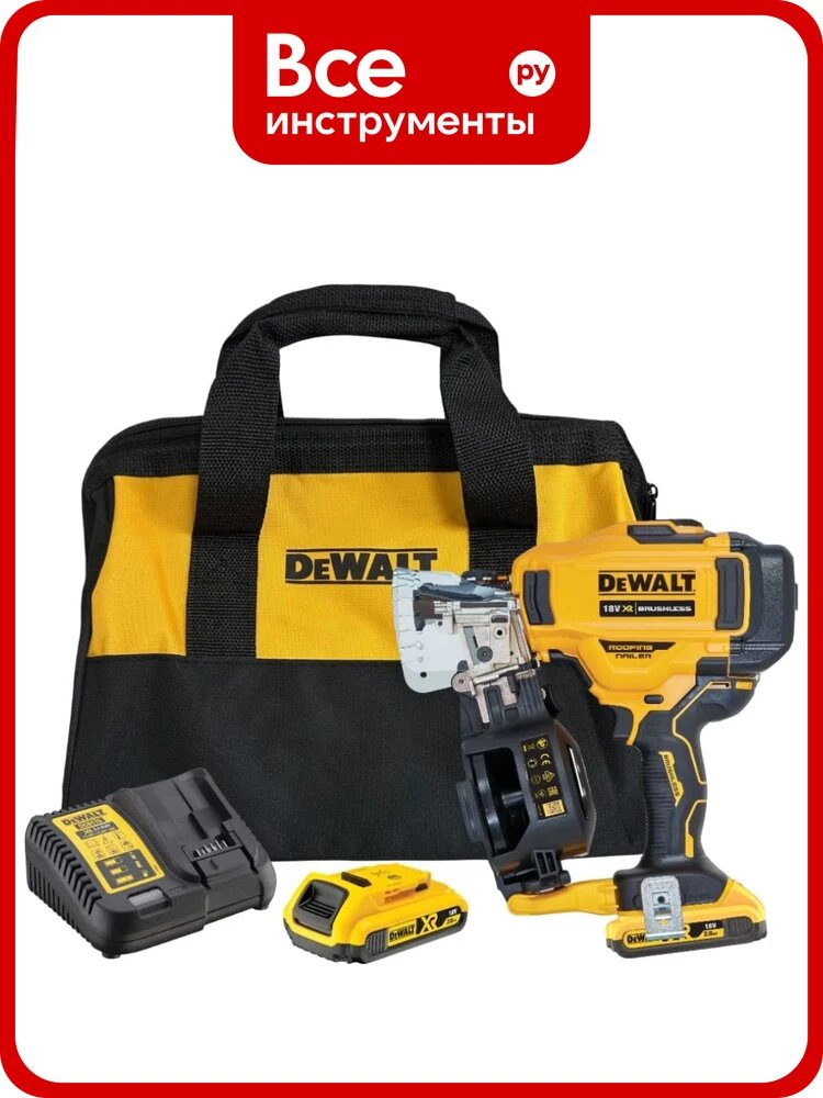 Аккумуляторный барабанный гвоздезабивной пистолет Dewalt DCN45RNN, 18 В, с 2 АКБ 2 Ач и ЗУ, в сумке DCN45RND2-QW