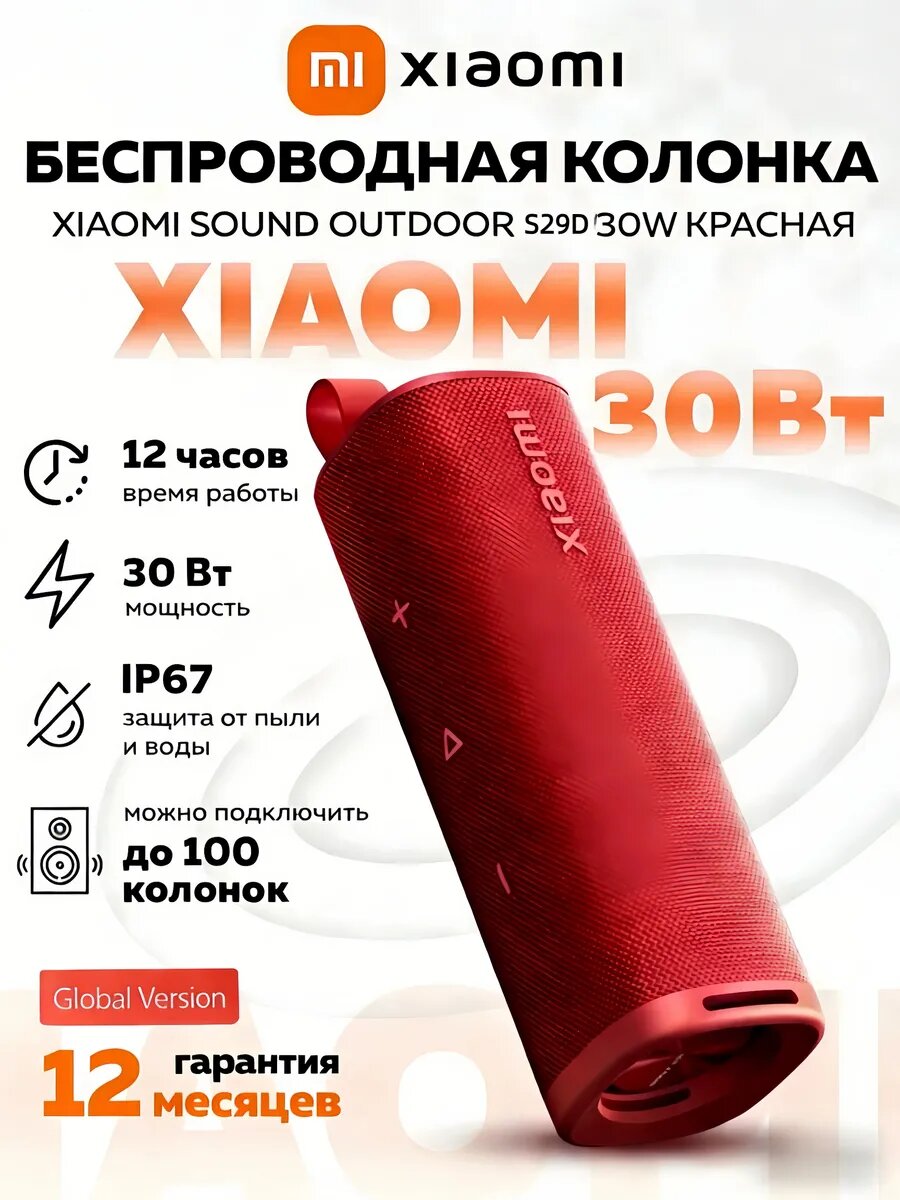 Колонка портативная Bluetooth Mi Sound Outdoor 30W S29D