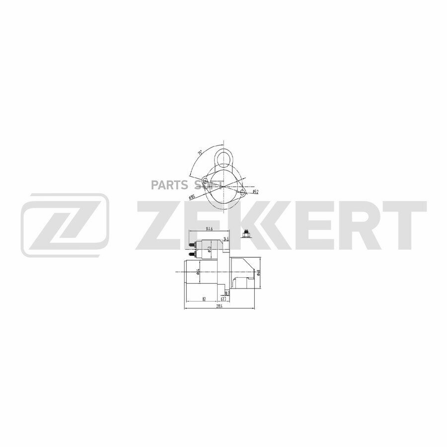 Стартер Chevrolet Cruze (J300) 09- Lacetti (J200) 05- Opel F G H J 91- Corsa A B 82- от официального дистрибьютора, ZEKKERT, артикул AN1076
