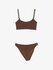 Купальник HUNZA G Beaded crinkle bikini, размер OneSize, коричневый