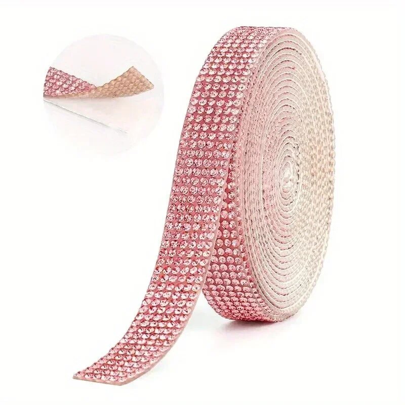 Самоклеящаяся лента со стразами GREATLUCKY 9 ярдов Розовый, Pink