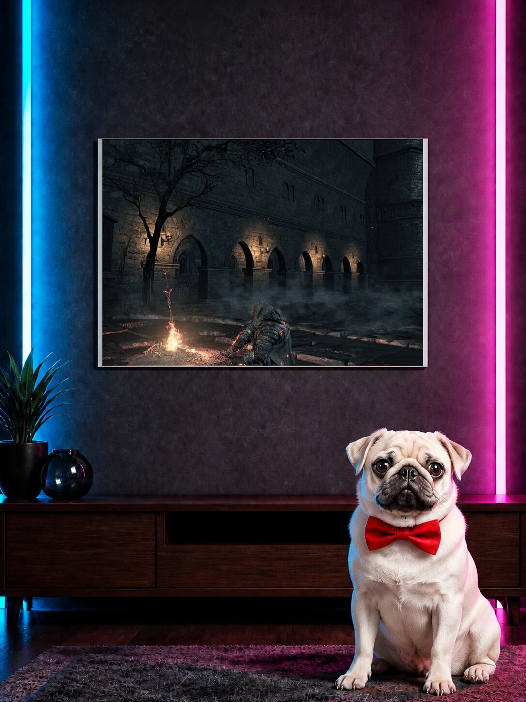 Постер Dark Souls Хроники — панорамный игровой арт A3
