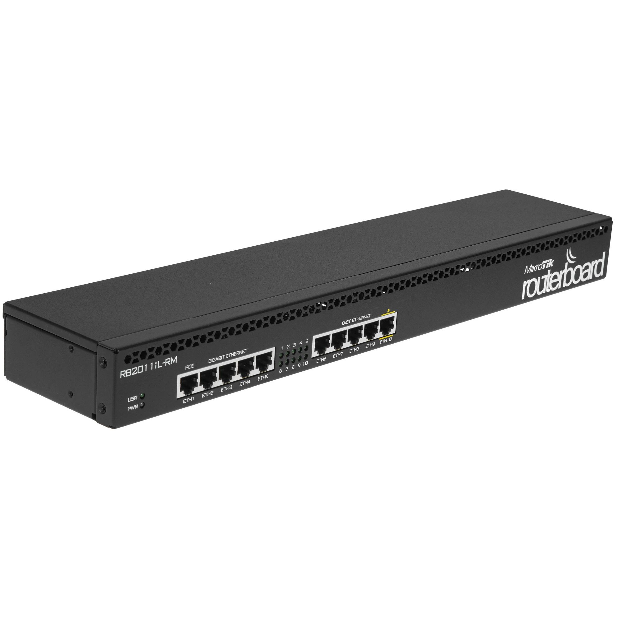 Маршрутизатор Mikrotik RB2011iL-RM - 5x GbE, 5x FE, PoE-выход, стойка 19"