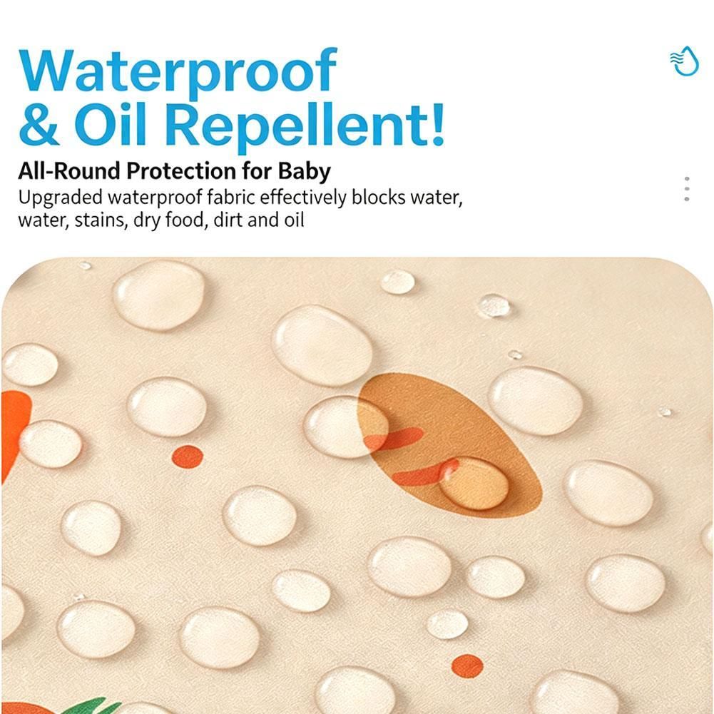 Слюнявчик для малышей, непромокаемый, с длинными рукавами, с карманом, с бирюзовой окантовкой, с грибами