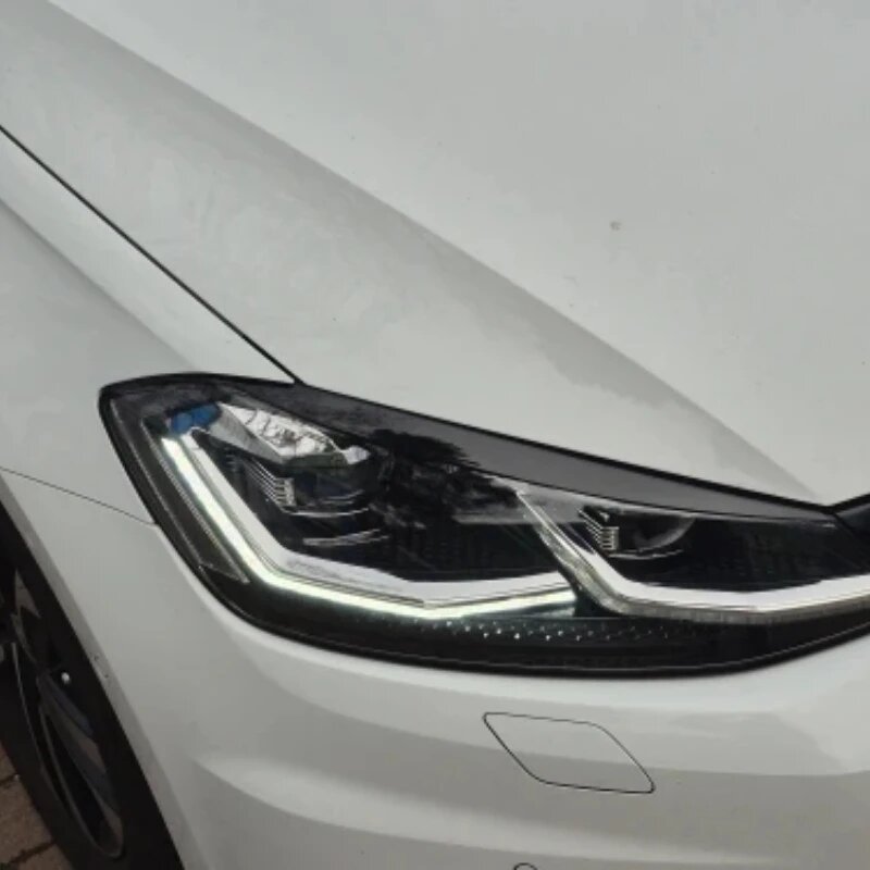 Комплект из 2 накладок-ресничек на фары для Volkswagen VW Golf 7 MK7 GTI R GTD 2013-2020, аксессуары