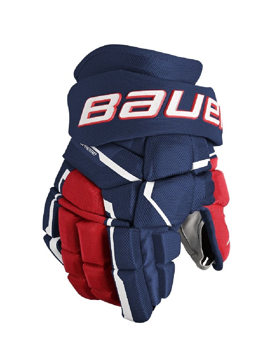 Перчатки хоккейные S23 SUPREME MACH GLOVE INT(12)/темно-синий; красный; белый(NRW)