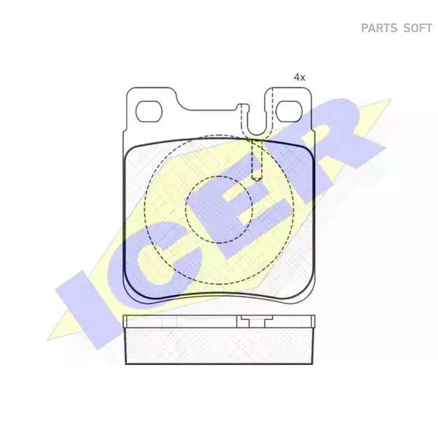 Колодки тормозные дисковые ICER 180976 задн, MERCEDES-BENZ: S-CLASS 91-98, S-CLASS 92-99