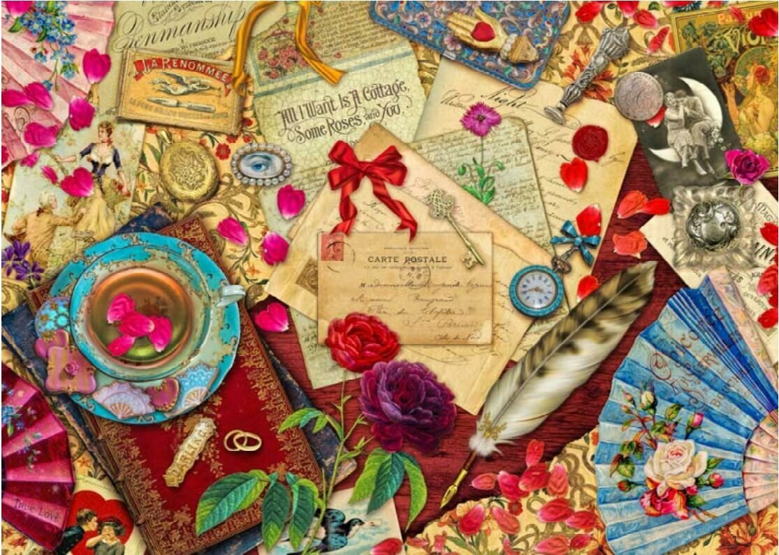 Схема для вышивки крестом HAED Vintage Love Letters/Старинные любовные письма