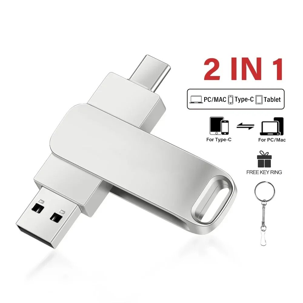 Флешка USB Type-C 128 ГБ с поворотным коннектором
