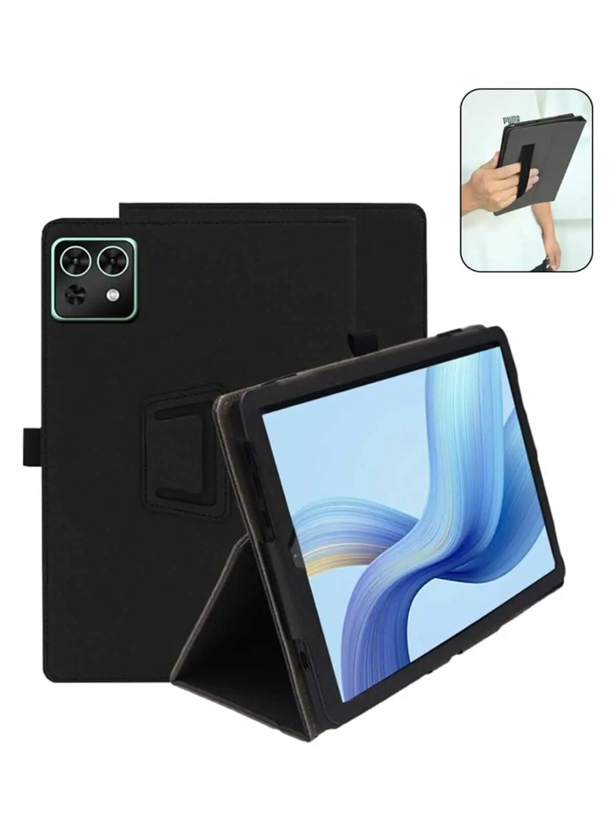 Чехол для Teclast T50 Mini из искусственной кожи Черный, black