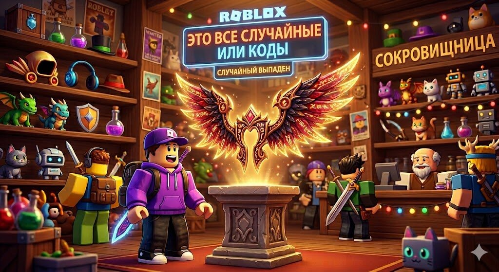 Случайные предметы и Коды Roblox — Крутой Дроп! Roblox/гайды/помощь/скины/промокоды/прически