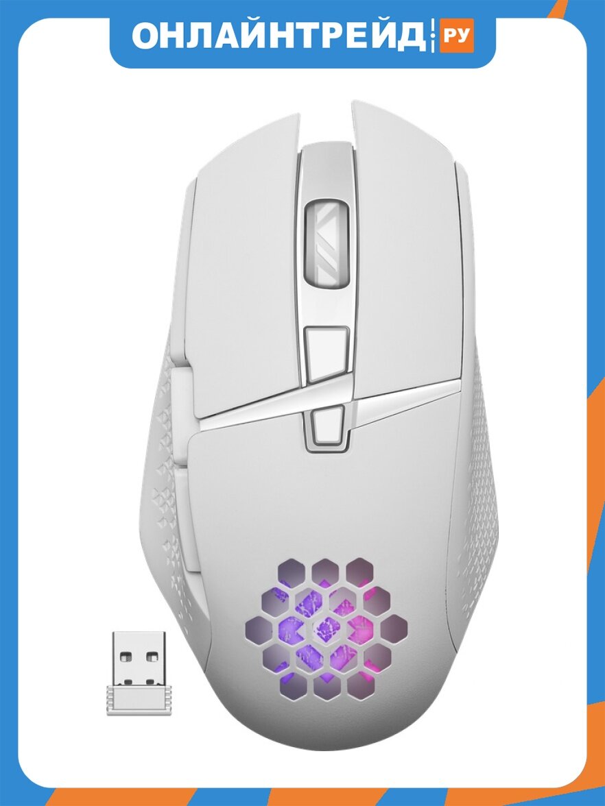Мышь Defender Glory GM-514 белый, LED, 7D, 400 мАч, 3200dpi (52513)