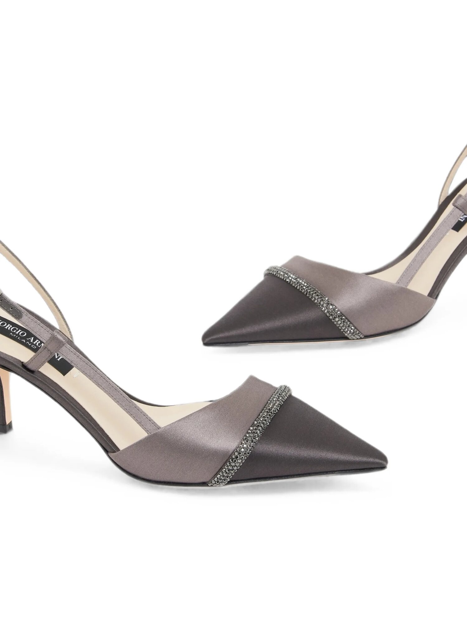 Туфли GIORGIO ARMANI Crystal-embellished slingback pumps, размер 40 — фото 1