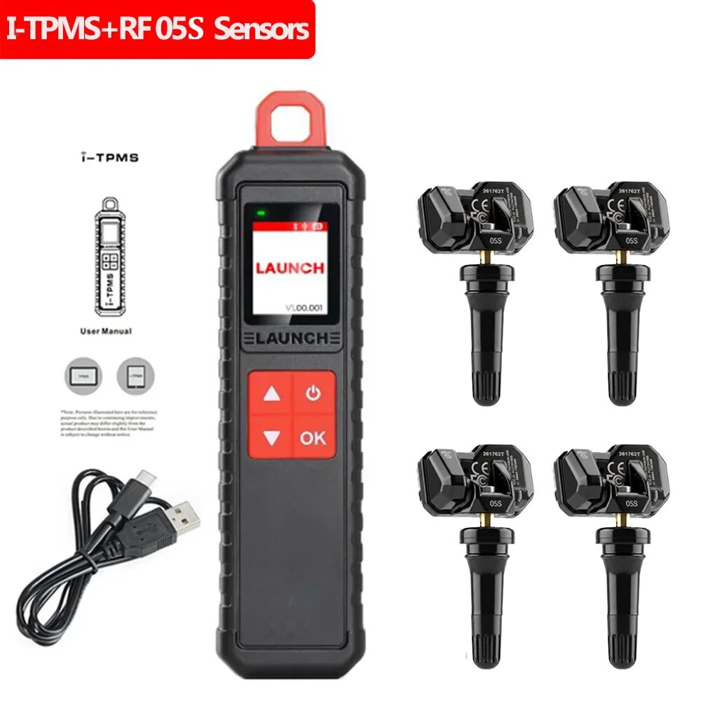 Диагностический инструмент LAUNCH X431 I-TPMS для контроля давления в шинах: with 4pcs 05s Sensor