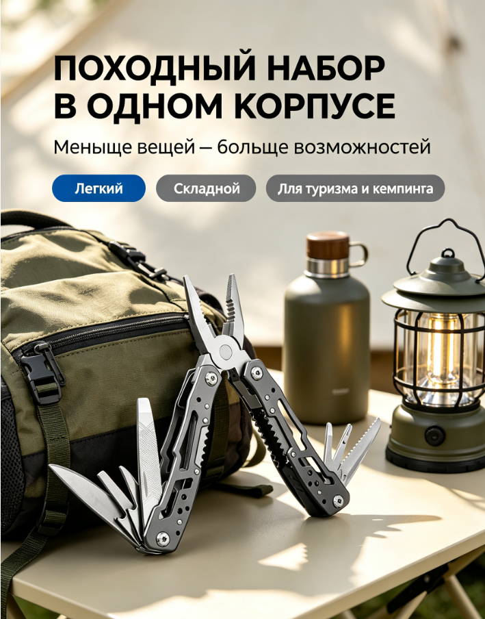 Портативный мультитул EDC, складной нож с плоскогубцами для туризма
