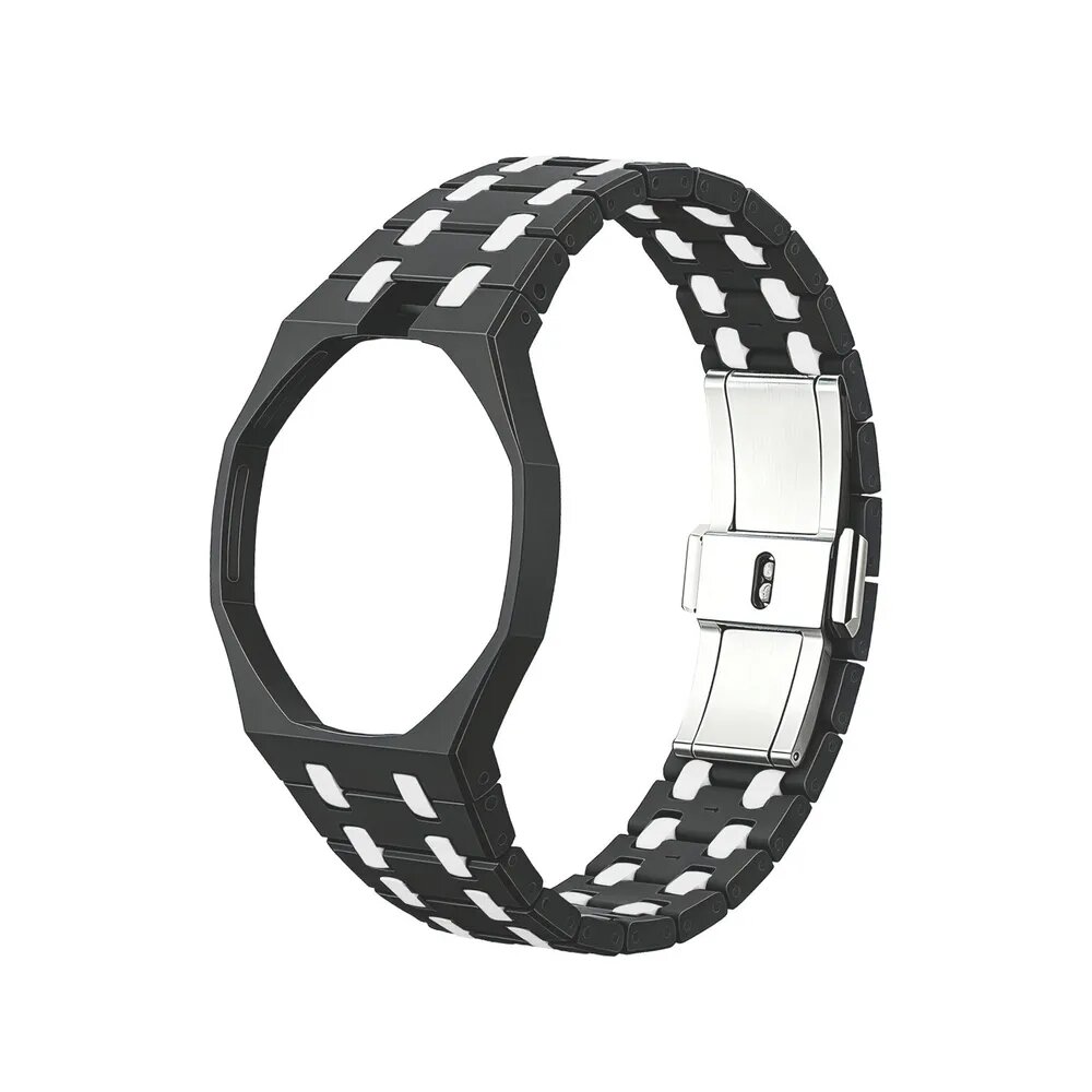 Биокерамический ремешок с чехол для AP x Swatch Bioceramic Royal Pop, роскошный комплект модов AP Royal Oaks для Royal Pop, Черный/Белый