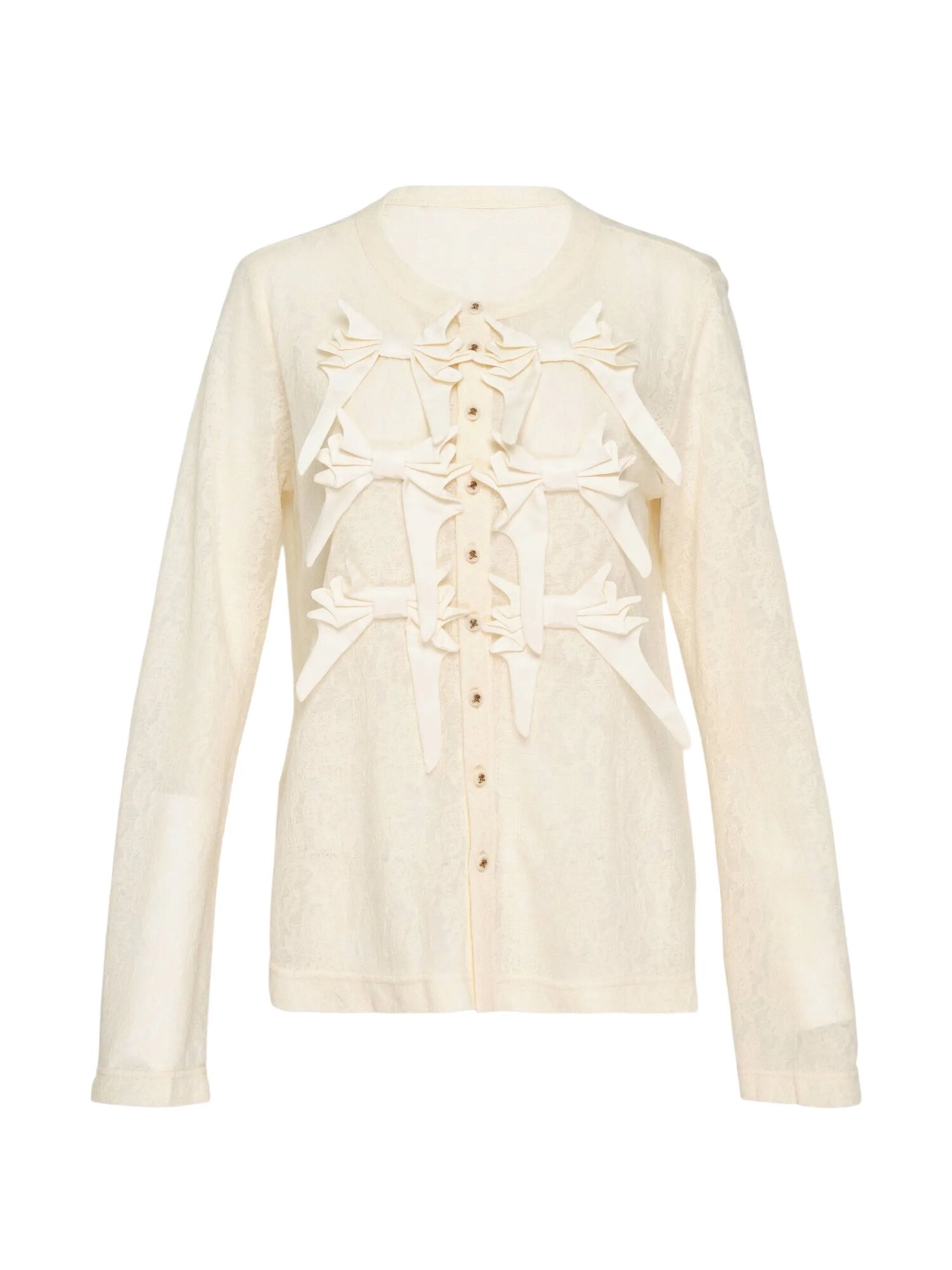 Кардиган Bow-embellished lace-texture cardigan